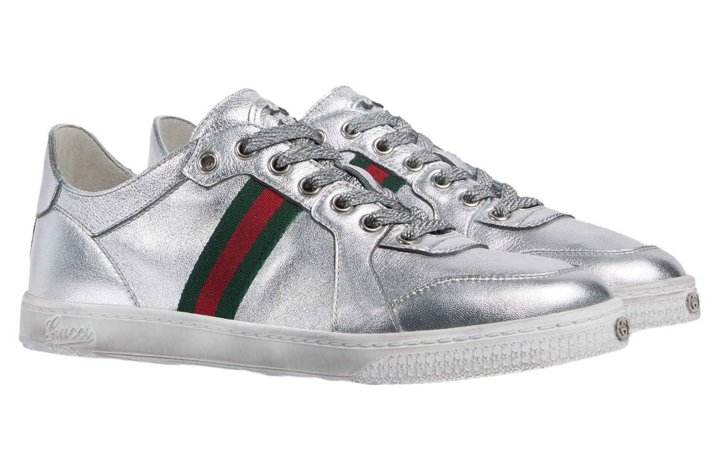 Gucci Stretch Low WMNS Silver Metallic Leather - Jan 2026 ...