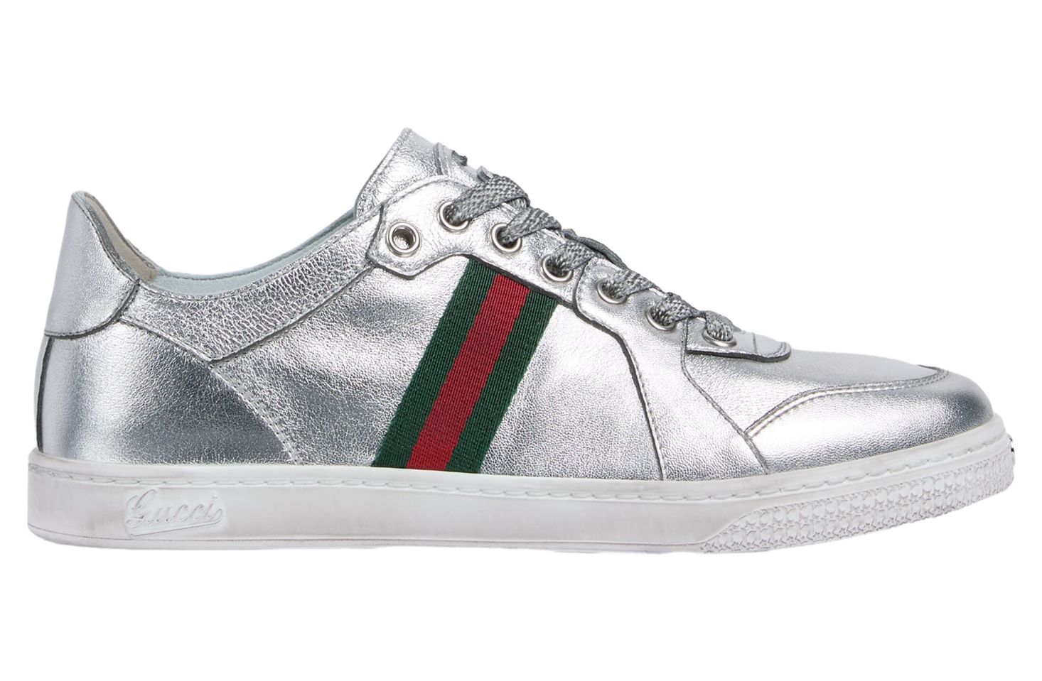 Gucci Stretch Low WMNS Silver Metallic Leather - Jan 2026 ...